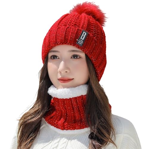 Buy Dressify® Super Comfortable Woolen Beanie Cap Plus Muffler Scarf ...