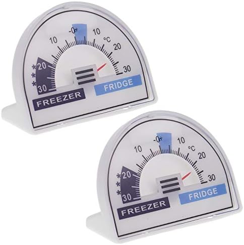 2 Pack Fridge Freezer Thermometer Dial With Recommended Temperature ...