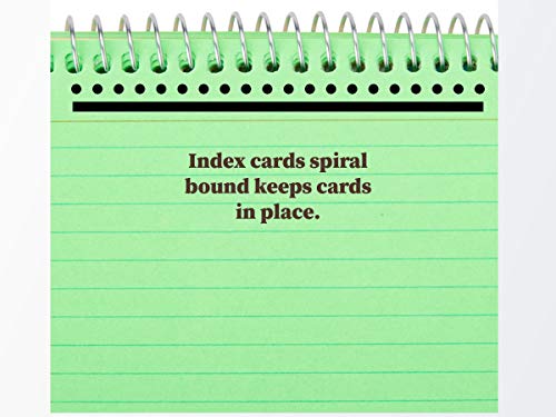 Snapklik.com : 1InTheOffice Spiral Index Cards 3x5, Neon Index Cards, Assorted Bright Colors ...