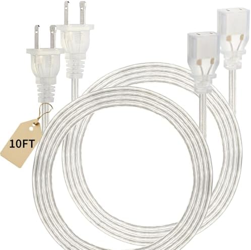 Amazon.com: Clear Extension Cord - 6 FT Male to Female Invisible Indoor ...