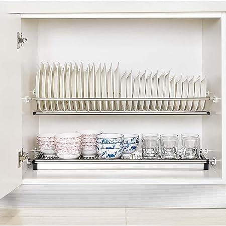 KITI locks Stainless Steel Dish Plate Rack Drainer for Kitchen, Cabinet ...