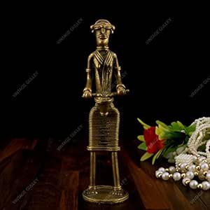 Buy Vintage Gulley Brass Dhokra Handcrafted Ethnic Lady Decorative Showpiece - Drum Online at ...