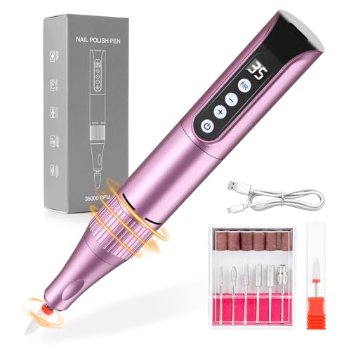 Cordless Nail Drill Electric File, 35000RPM Portable Rechargeable Nail ...