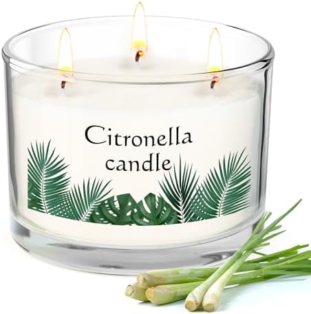 Amazon.com: Citronella Candles Outdoor: Large 3-Wick Bucket Candle for ...