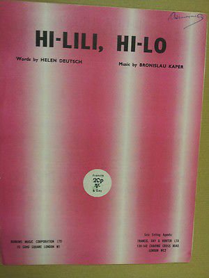 song sheet HI-LILI HI-LO Bronislau Kaper: NN: 3438712133315: Amazon.com ...