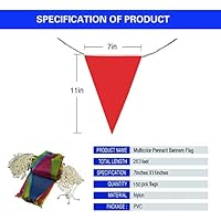 150Pcs Pennant Banner Flags,Simuer 262 Ft Triangle Flag Banner String ...