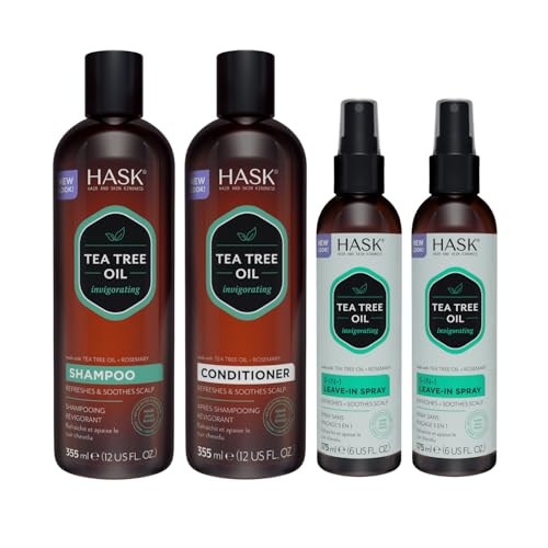 HASK Tea Tree Back to School Pack: Tea Tree Oil & Rosemary Shampoo and ...