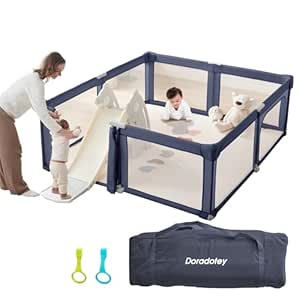 Amazon.com : Baby Playpen Pre-Assembly with Adult Door, Foldable Play ...