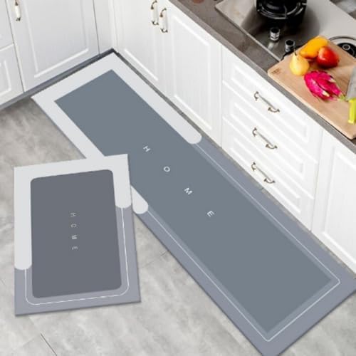 Kitchen Floor Mats, 2 PCS Kitchen Mat Set, Water Absorbent and Quick ...