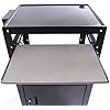 Amazon.com: TTeralmon Steel AV Cart with Locking Cabinet & Wheels ...