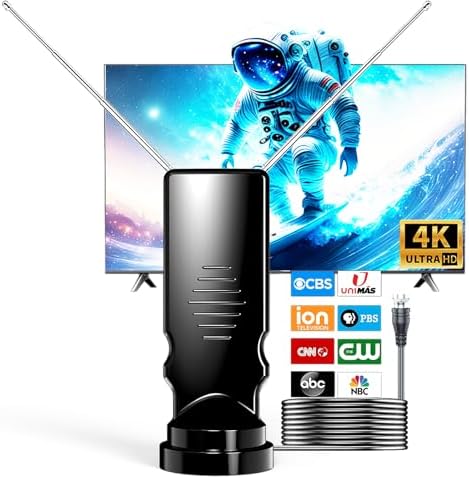 Amazon.com: Bigefeixu Rabbit Ears TV Antenna Indoor 4K Ready - Long ...