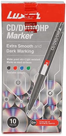 Luxor Extra Fine CD/DVD/OHP Marker - Pack of 10, Blue Colour : Amazon.in: Office Products