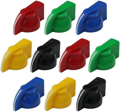 10 Pack Mixed Colour 6mm Splined Chickenhead Rotary Control Knobs Audio ...