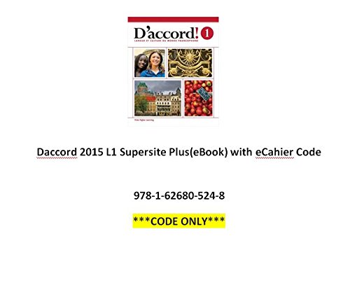 D'accord 2015 L1 Supersite, eBook and eCahier Code [Code Only]: Vista ...