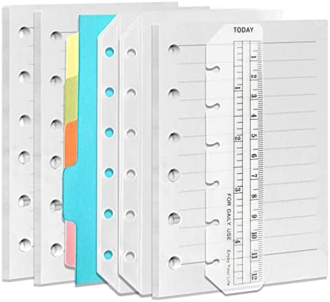 FANDAMEI A5 6-hole Refillable Notebook Accessories Set - 2 Pack Lined ...