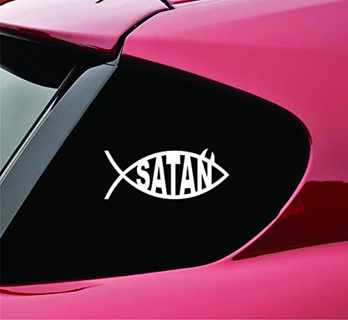 Amazon.com: Slap-Art Satan Fish Vinyl Decal Sticker : Sports & Outdoors