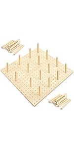 Amazon.com: Kigley 6 Pcs Wood Pegboard Drawer Organizer with 48 Pegs ...