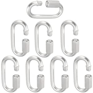 Hop N Play Heavy Duty Oval Shape Stainless Steel Screw Link Snap Hook ...