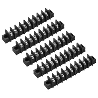 uxcell 5 Pcs 9 Positions Terminal Block 300V 20A 9.5mm Pitch Single ...