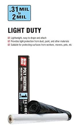 1.5 MIL Clear 12x200 Plastic Sheeting 1512200c Grip Rite: Amazon.com ...