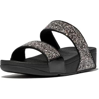 Buy FitFlop Lulu Multi-Tonal Glitter Slides, Black Multi, 9 at Amazon.in