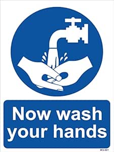Aditya Sign® Now Wash Your Hand Sign Board MS-681 (2 Qty) : Amazon.in ...
