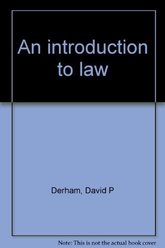 An introduction to law: Derham, David P: 9780455194943: Amazon.com: Books