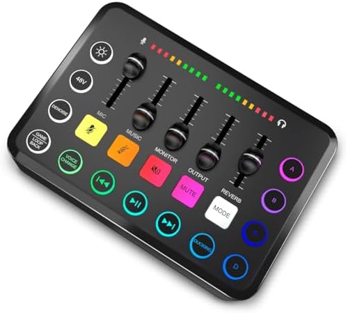Amazon.com: VeGue Gaming Audio Mixer, Streaming RGB PC Mixer with XLR ...