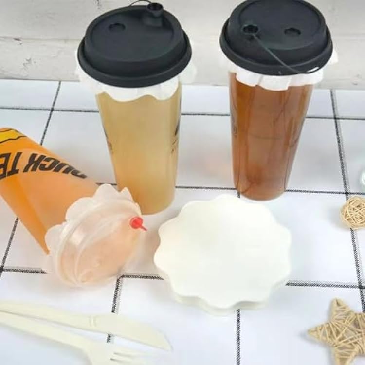 Nanaiche 500 Pcs White Leak-Proof Cup Cap Lid Liners,Round India | Ubuy