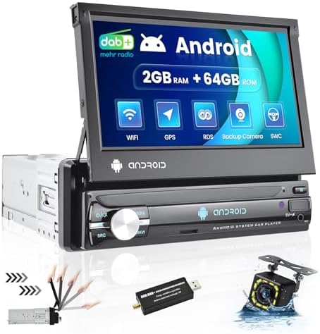 Dab/Dab+ 2+64GB Android 13 Autoradio 1 Din AVCE GPS Navi WiFi, Écran ...