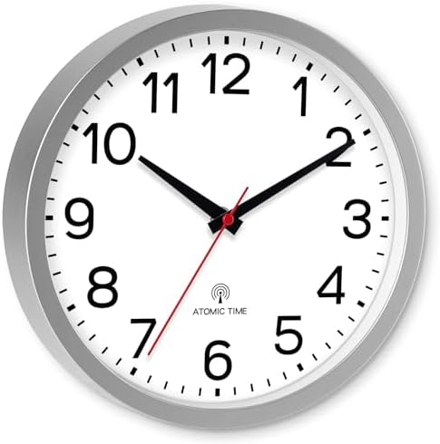 Amazon.com: AKCISOT Atomic 10 Inch Wall Clock Analog Clocks for Indoor ...