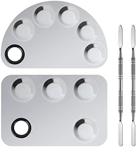 Amazon.com : Stainless Steel Cosmetic Palette with Spatula, 3-well ...