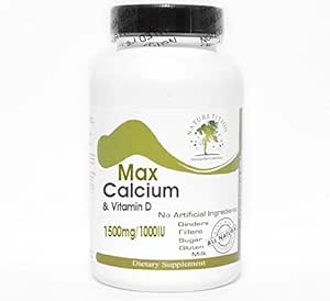 Amazon.com: Max Calcium 1500mg & Vitamin D 1000IU ~ 200 Capsules - No ...