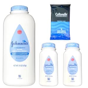 Amazon.com: Baby Powder Cornstarch and Wet Clean Wipes Set : Baby