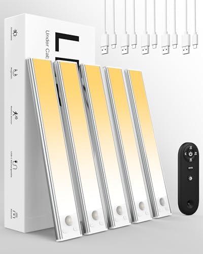 ASOKO Under Cabinet Lighting, 2.4G RF Wireless Remote Control, 1800mAh ...