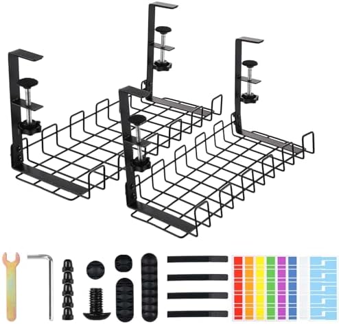 Amazon.com: Under Desk Cable Management Tray, 16” No Drill Cord ...