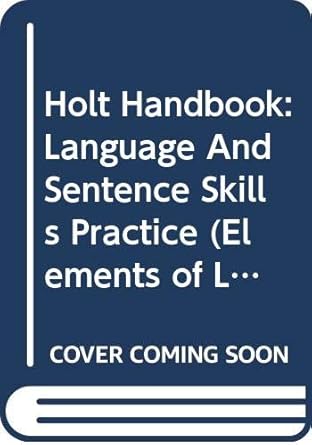 Amazon | Holt Handbook: Language And Sentence Skills Practice | Holt ...