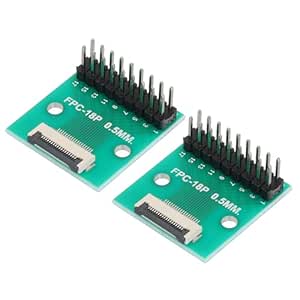 MECCANIXITY 2pcs FFC FPC Connector Board 18 Pin 0.5mm Socket to 2.54mm ...
