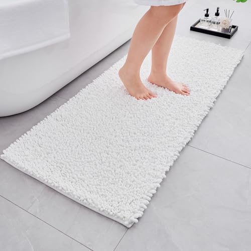 Amazon.com: Ruggnovea Chenille Bathroom Rugs Non Slip Washable 70x24 ...