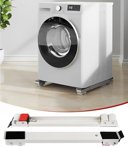 Upgraded Washing Machine Wheels with Rubber Mat, Extendable Tool Slider ...
