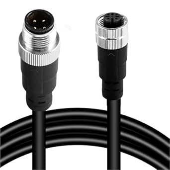 M12 4-Pin Male to Female Connector Cable – Industrial Waterproof Sensor ...