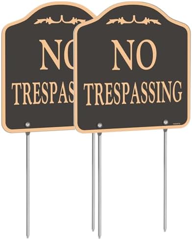 Amazon.com: YHAIATTA Large (2 Pack) No Trespassing Sign, Metal ...
