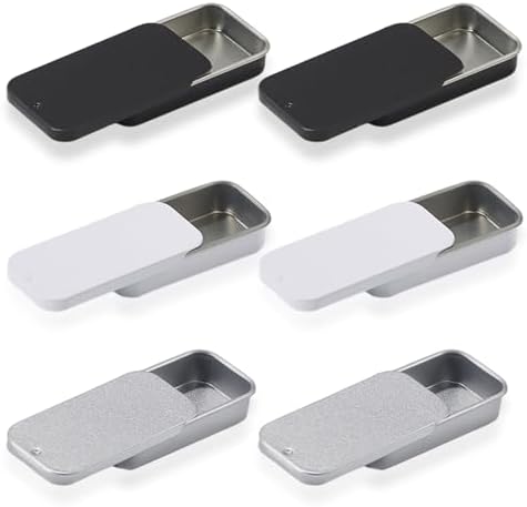EUPSIIU 6 Pieces Small Metal Box Containers, Rectangular Tin with ...