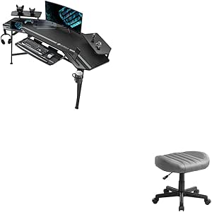 Amazon.com: EUREKA ERGONOMIC 72''Gaming Desk with Led Lights W Height ...