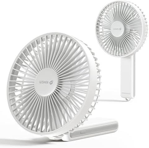 WSKEN Desk Fan Small Quiet - 180° Foldable Portable Fan with Battery ...