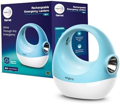 wipro Garnet EL1 Multifunctional Rechargable Emergency Light | Type-C ...