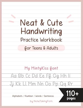 Neat and Cute Handwriting practice Workbook for adults and Teens ...