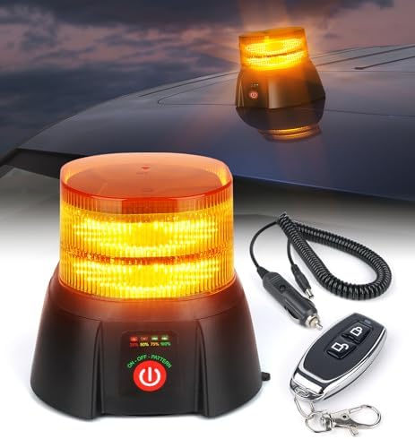 Amazon.com: OPL5 Rechargeable Amber Emergency Roof Top Strobe Light ...