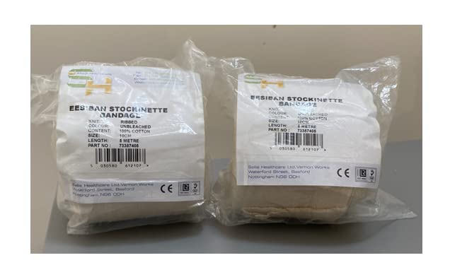 Eesiban Ribbed Stockinette Cotton 10cm x 5m Bandage (Twin Pack = 2 ...