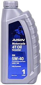 AISIN 5W40SN/MB fully Synthetic scooter 4T Oil - 1 Liter: Buy Online at Best Price in Egypt ...